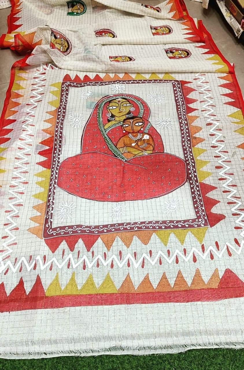 Handpainted Dhonekhali Taat saree 002 - Pocket Your Deal